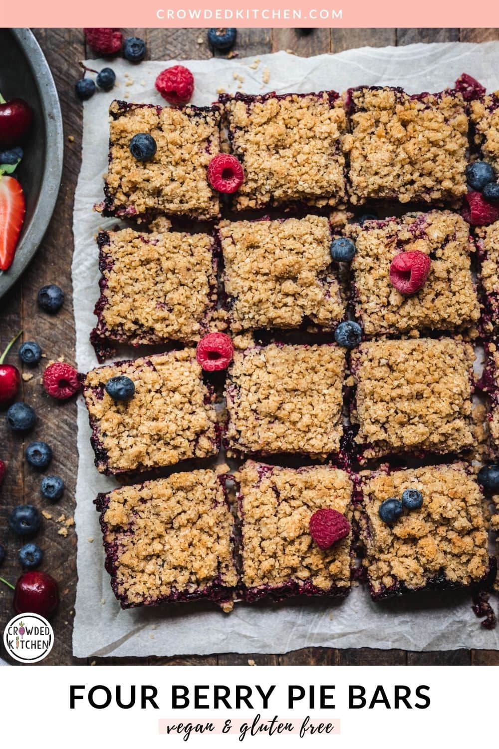 Four Berry Pie Bars (Vegan & Gluten Free) - Crowded Kitchen