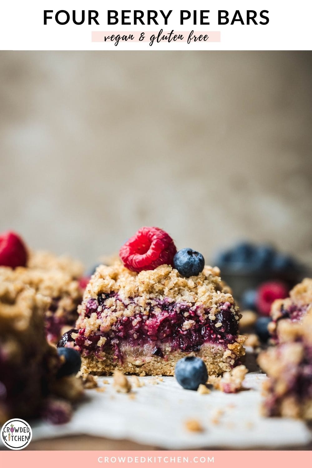 Four Berry Pie Bars (Vegan & Gluten Free) - Crowded Kitchen