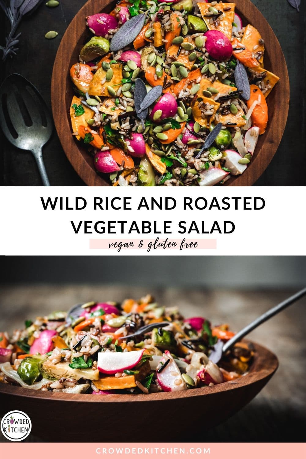 Fall Harvest Salad with Roasted Vegetables & Wild Rice | Crowded Kitchen