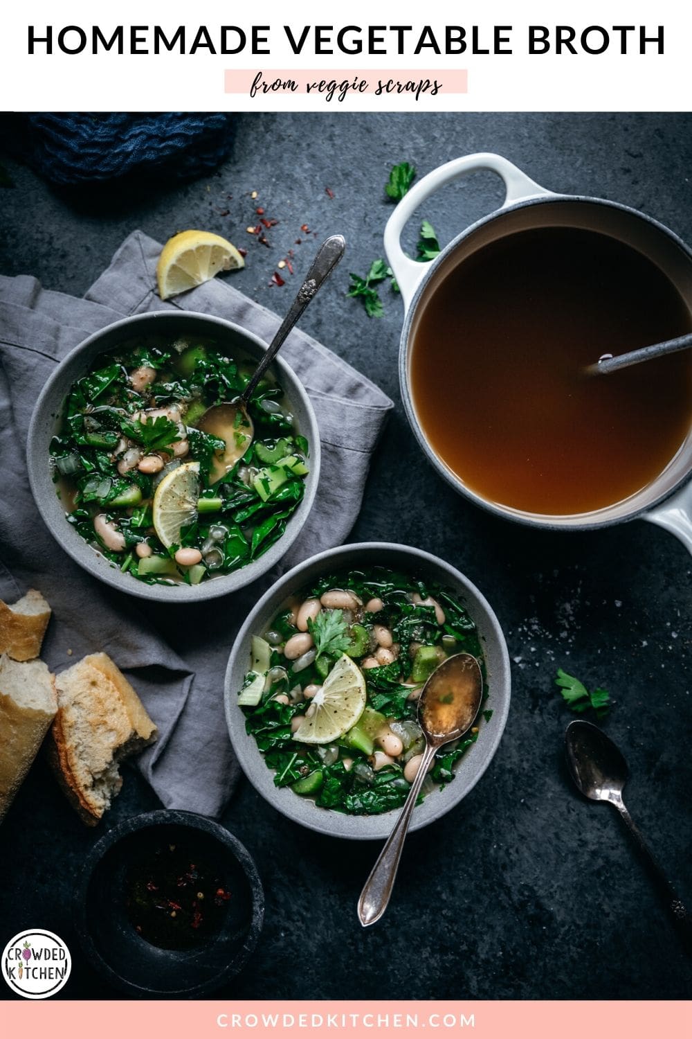 How to Make Homemade Vegetable Broth | Crowded Kitchen