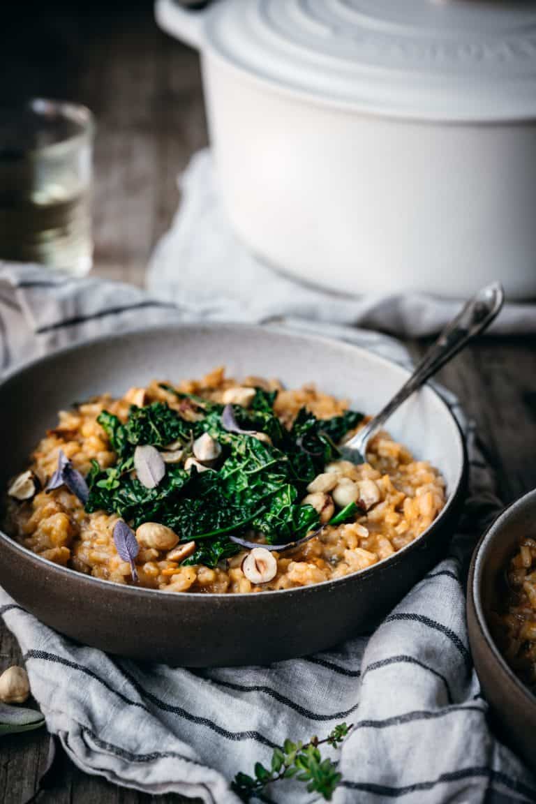 Sweet Potato Risotto with Toasted Hazelnuts (Vegan) | Crowded Kitchen