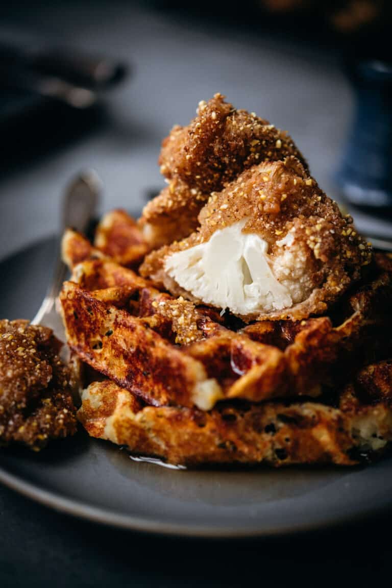 Vegan Chicken and Waffles with Hot Maple Syrup | Crowded Kitchen