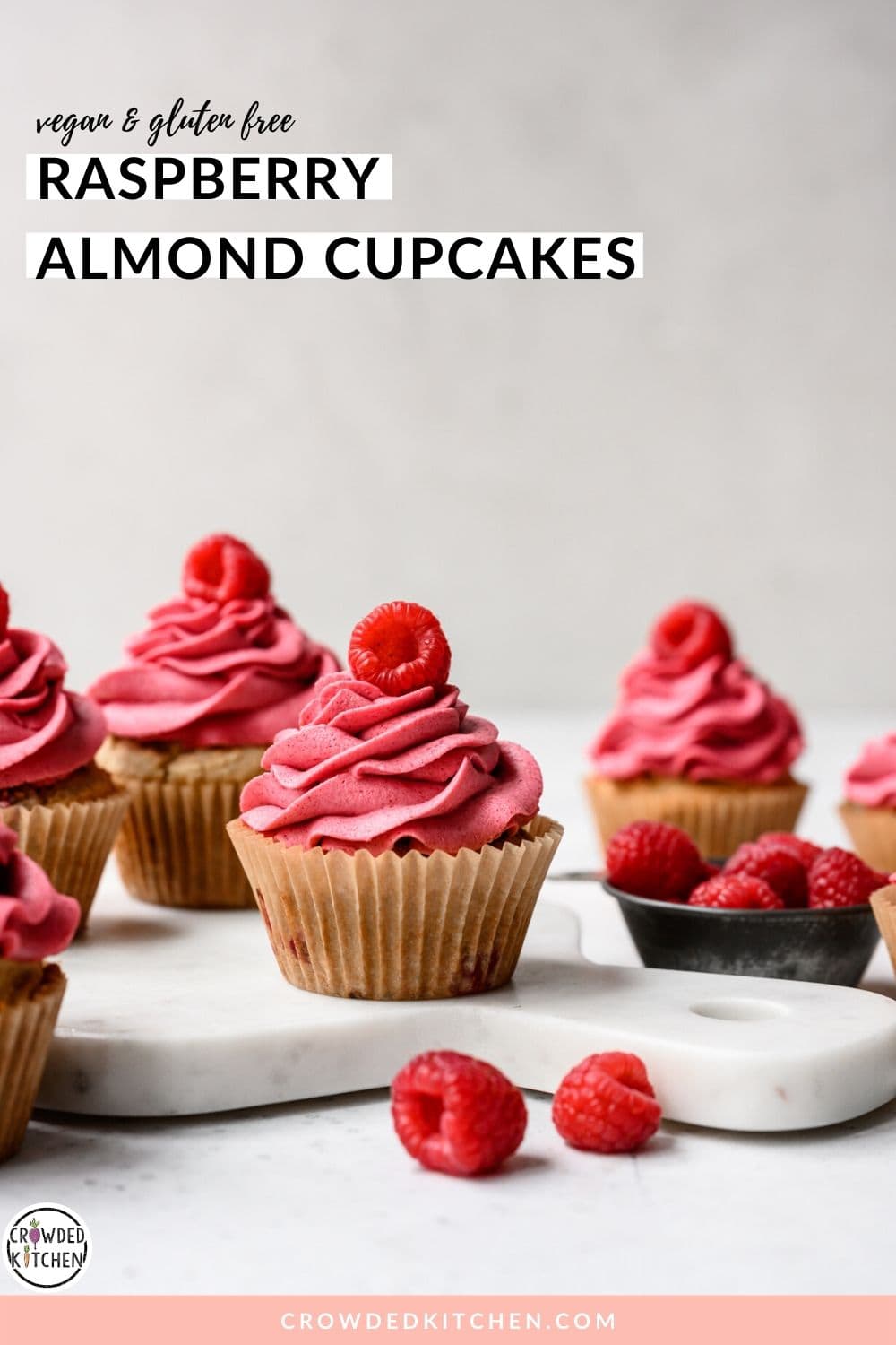 Raspberry Almond Cupcakes (Vegan + Gluten Free) | Crowded Kitchen