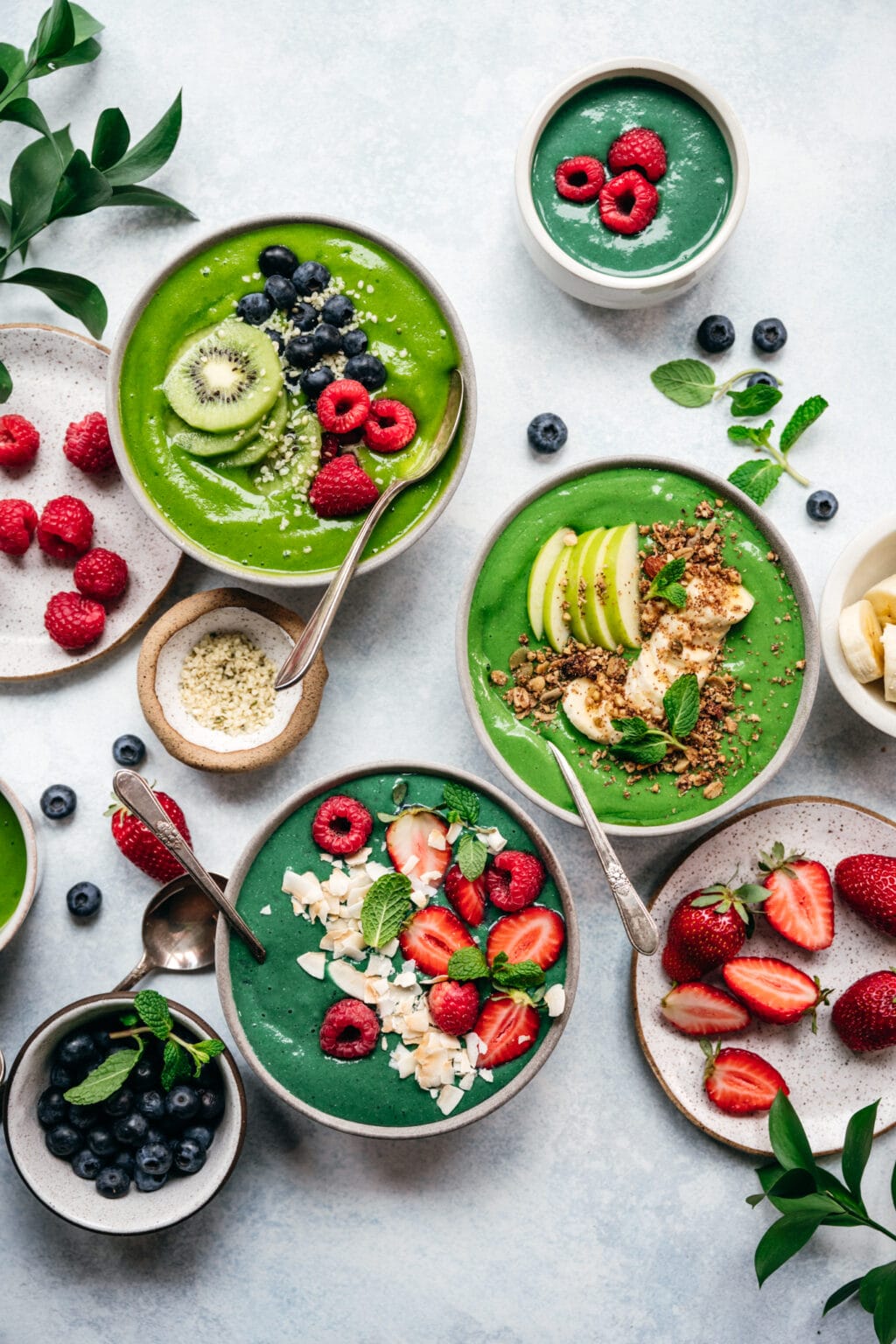 Green Smoothie Bowls 3 Ways (Vegan) - Crowded Kitchen