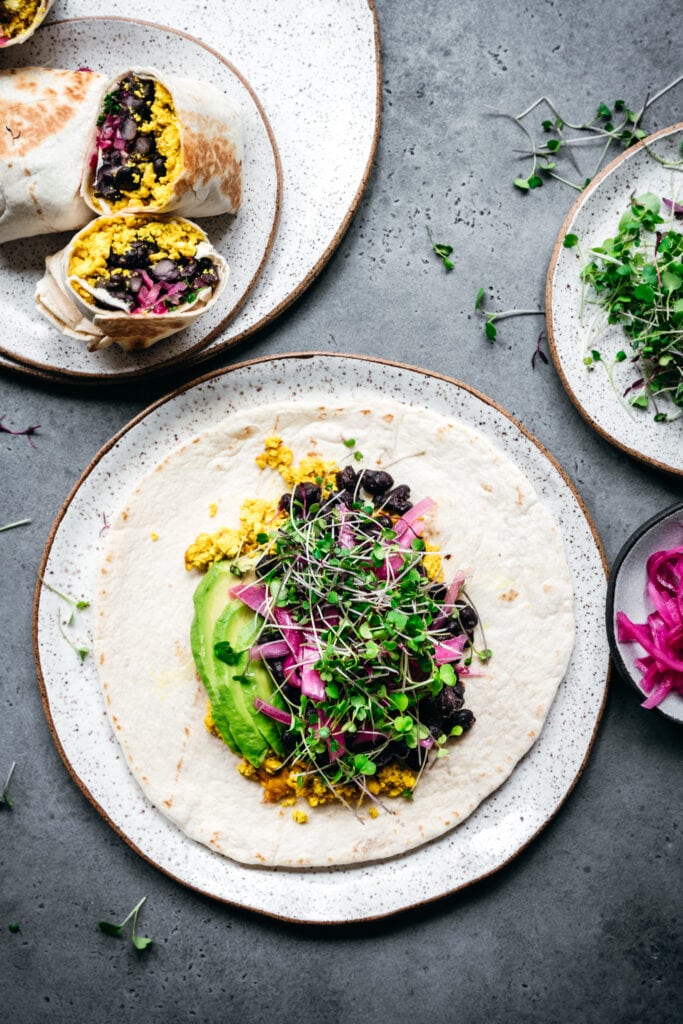 Vegan Breakfast Burrito with Scrambled Tofu - Crowded Kitchen