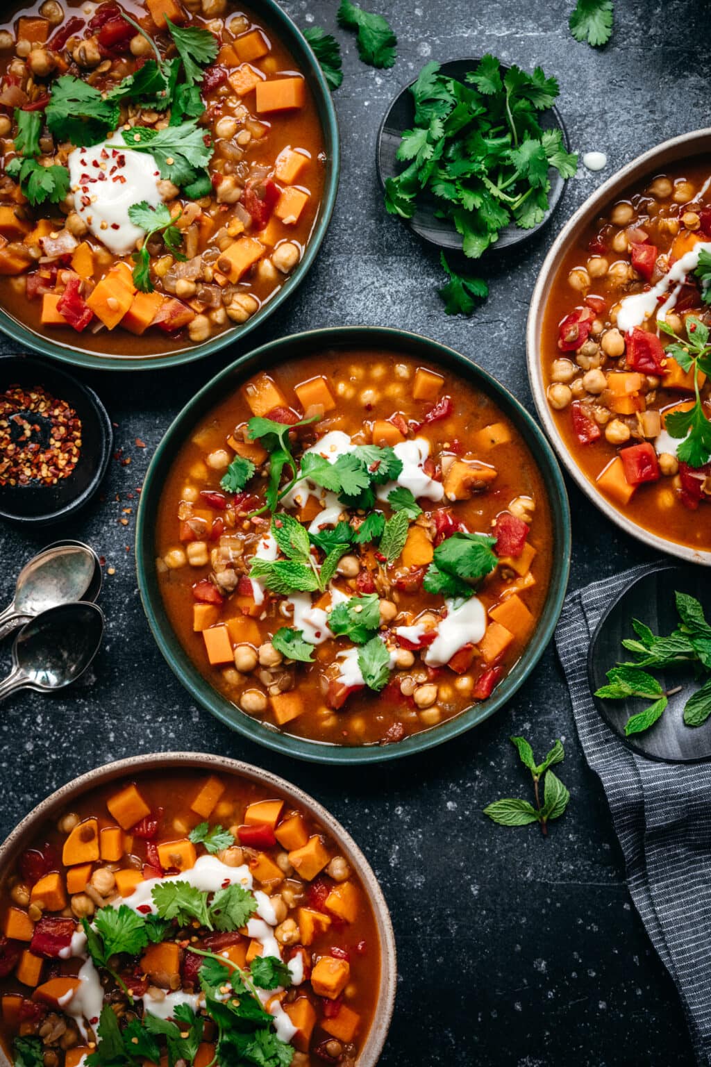 Moroccan Chickpea Lentil Stew (Vegan) - Crowded Kitchen