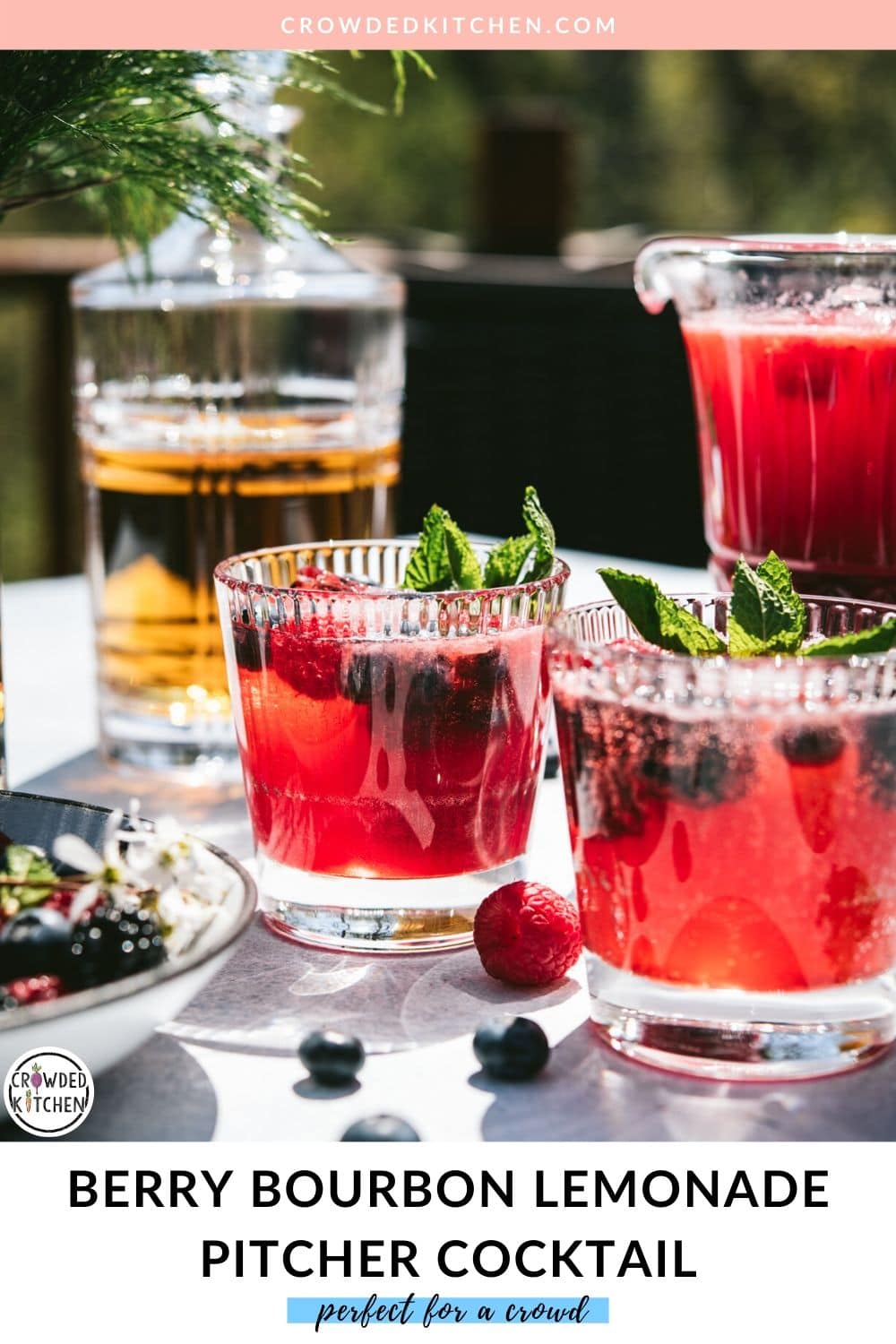Berry Bourbon Lemonade Pitcher Cocktail - Crowded Kitchen