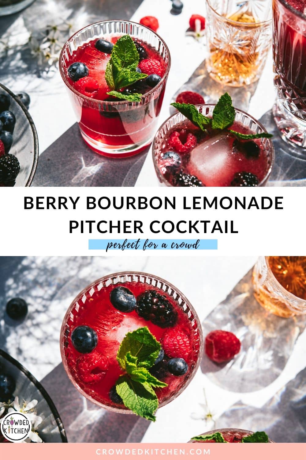Berry Bourbon Lemonade Pitcher Cocktail - Crowded Kitchen