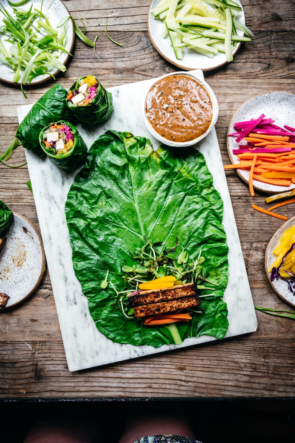 Vegan Collard Green Wraps with Tofu - Crowded Kitchen