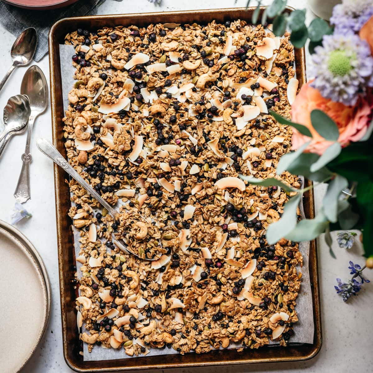 Blueberry Lemon Granola (Vegan) - Crowded Kitchen