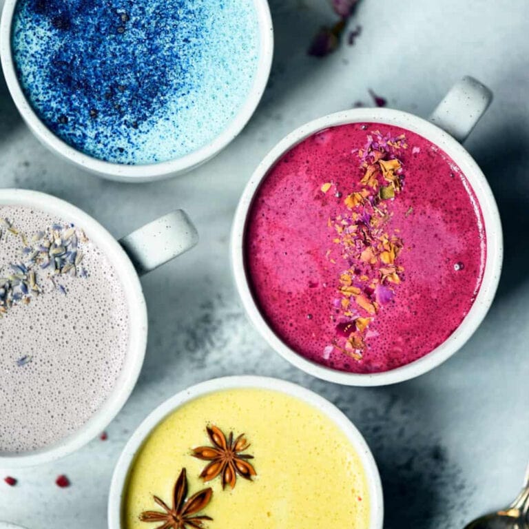 Naturally Colored Lattes 9 Ways (Vegan) | Crowded Kitchen
