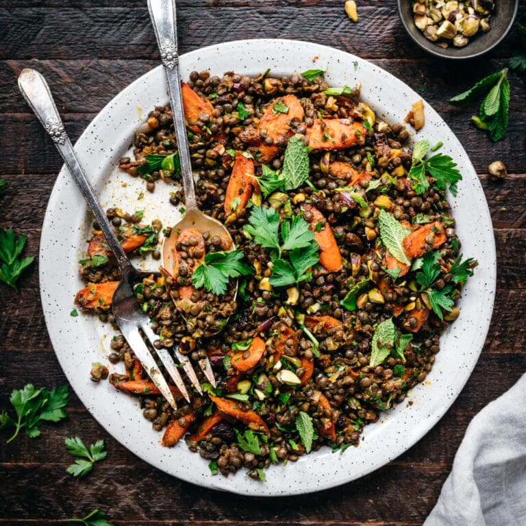 Moroccan Carrot and Lentil Salad (Vegan, GF) | Crowded Kitchen