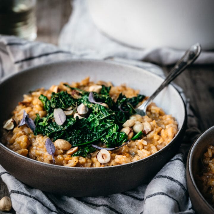Sweet Potato Risotto with Toasted Hazelnuts (Vegan) | Crowded Kitchen
