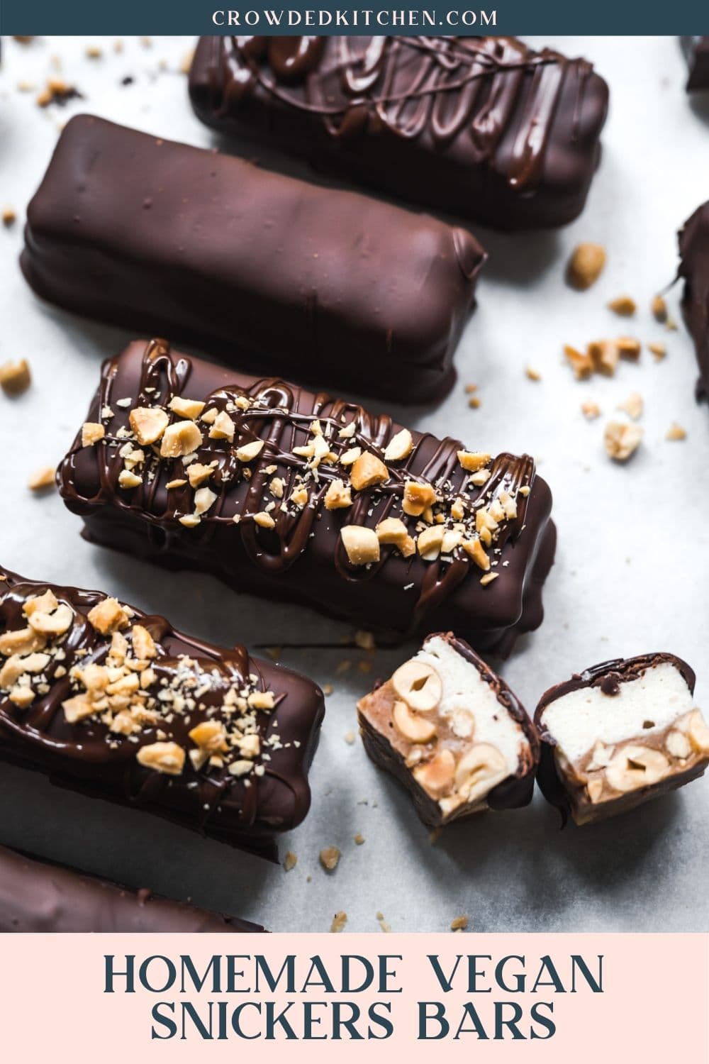 Homemade Snickers Bars (Vegan) - Crowded Kitchen