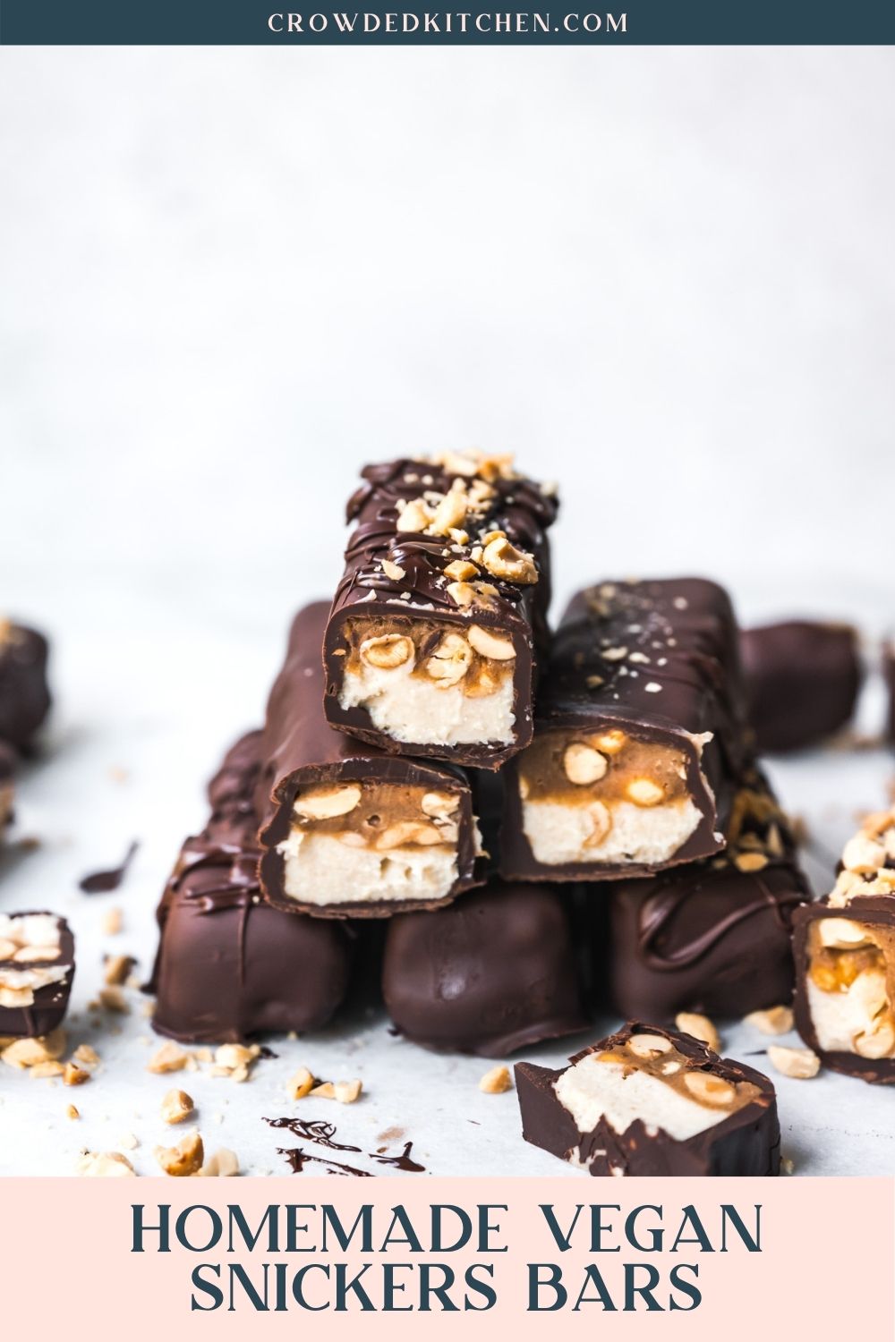 Homemade Snickers Bars (Vegan) - Crowded Kitchen