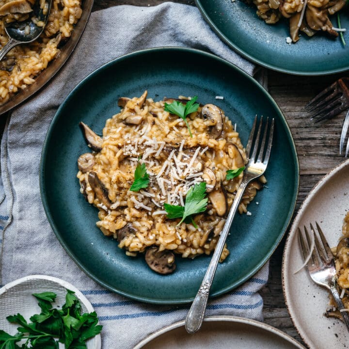 Weeknight Wild Mushroom Risotto - Crowded Kitchen