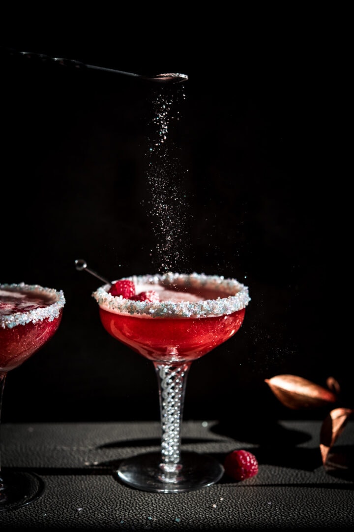 Santa Baby Cocktail (Raspberry Rosé Cocktail) - Crowded Kitchen