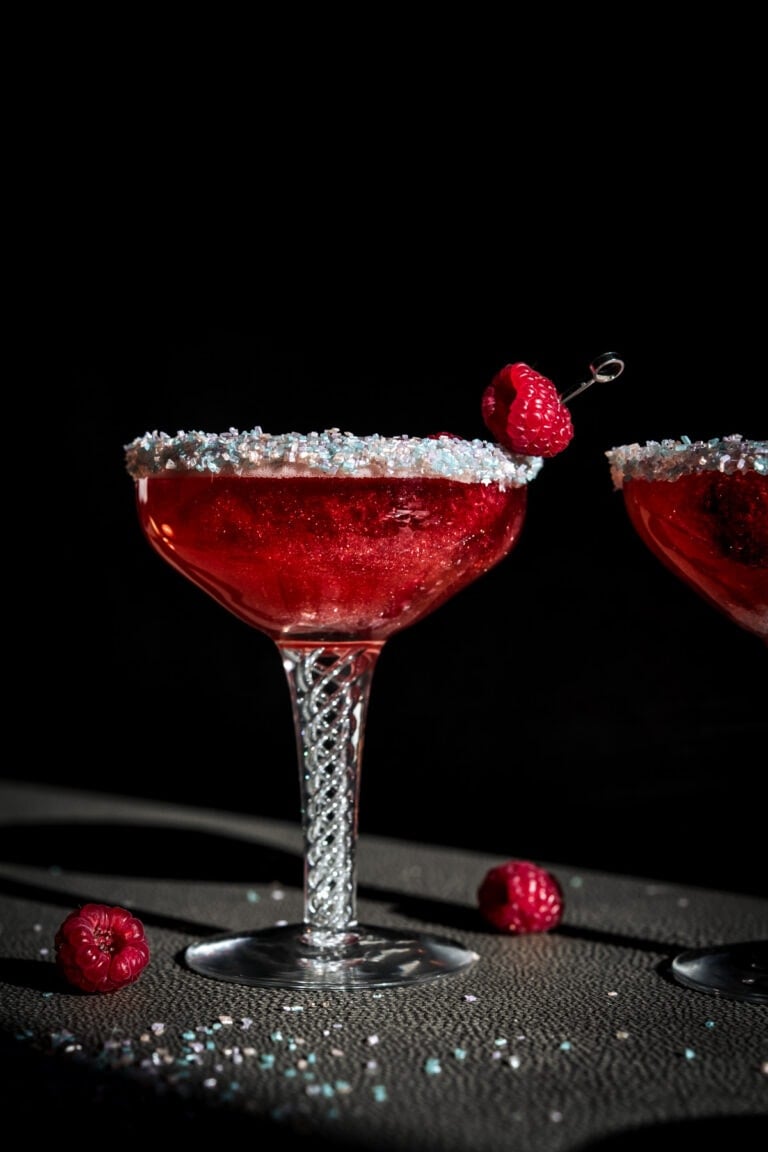 Santa Baby Cocktail (Raspberry Rosé Cocktail) - Crowded Kitchen
