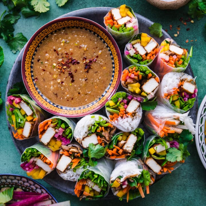 Vegan Summer Rolls with Miso Tofu - Crowded Kitchen
