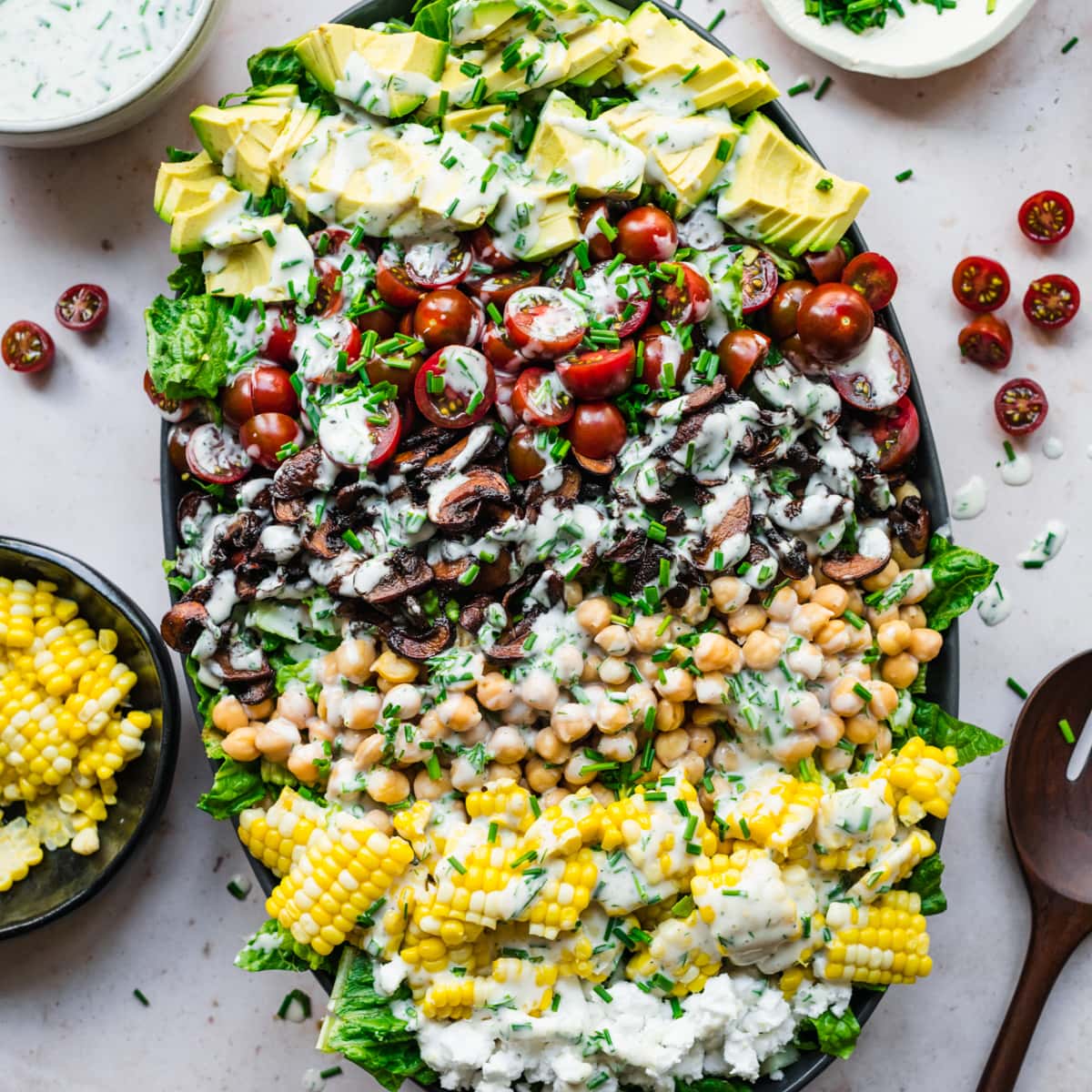 Vegan Cobb Salad with Mushroom Bacon | Crowded Kitchen