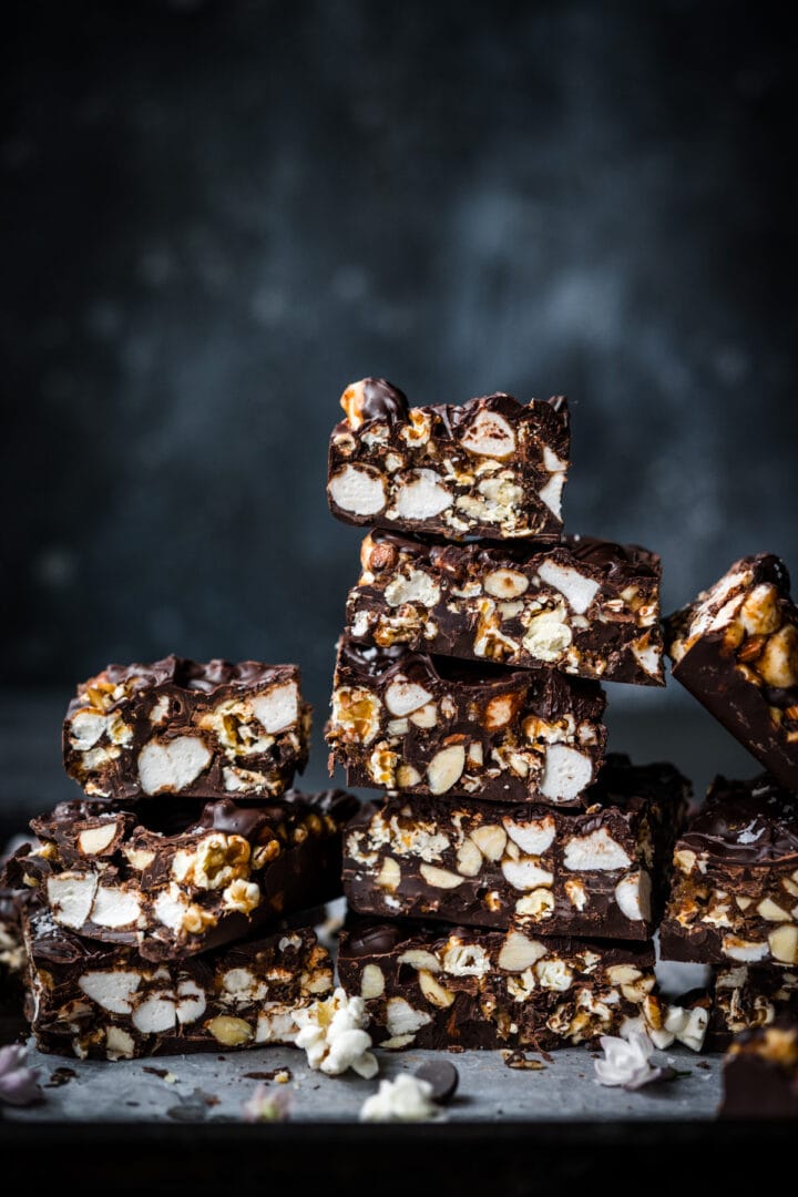 Salted Caramel Popcorn Chocolate Bars - Crowded Kitchen
