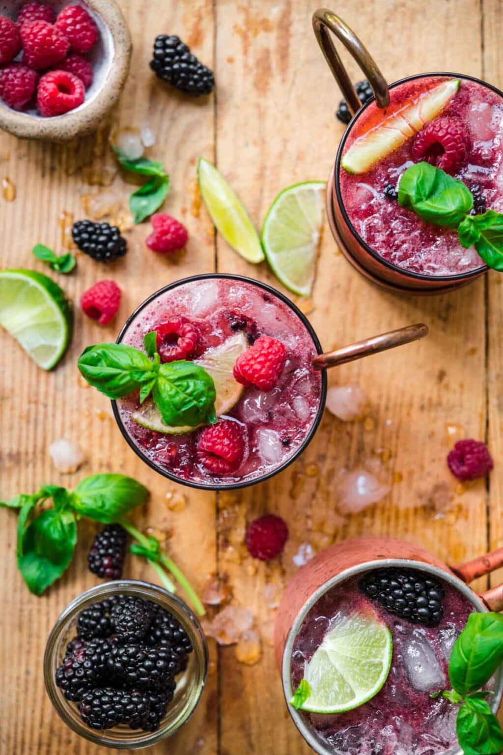 Berry Basil Moscow Mules - Crowded Kitchen