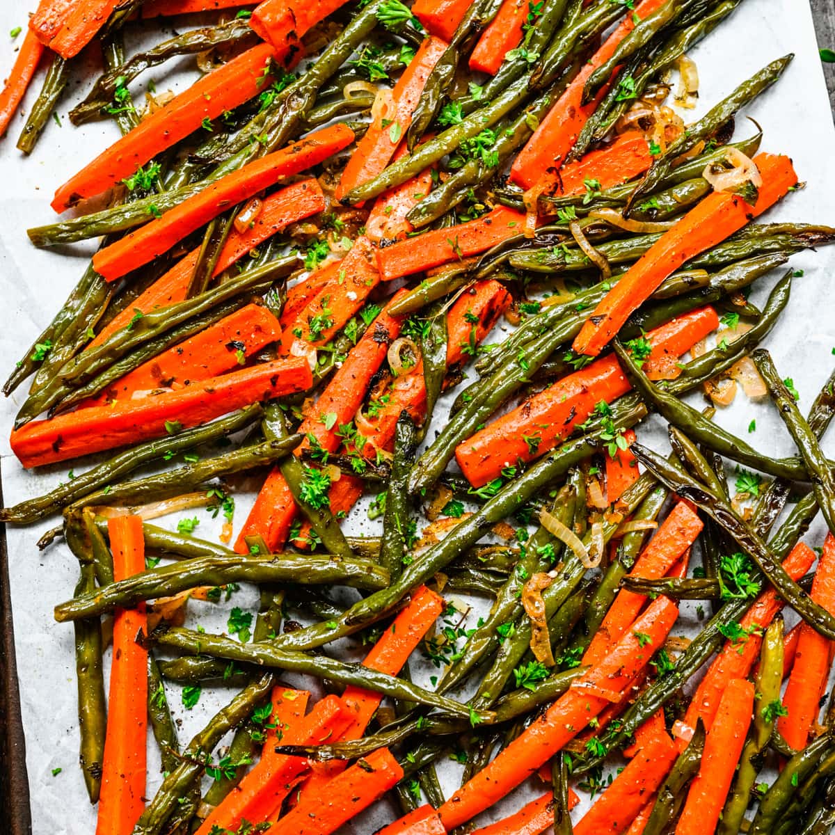 Roasted Green Beans and Carrots - Crowded Kitchen