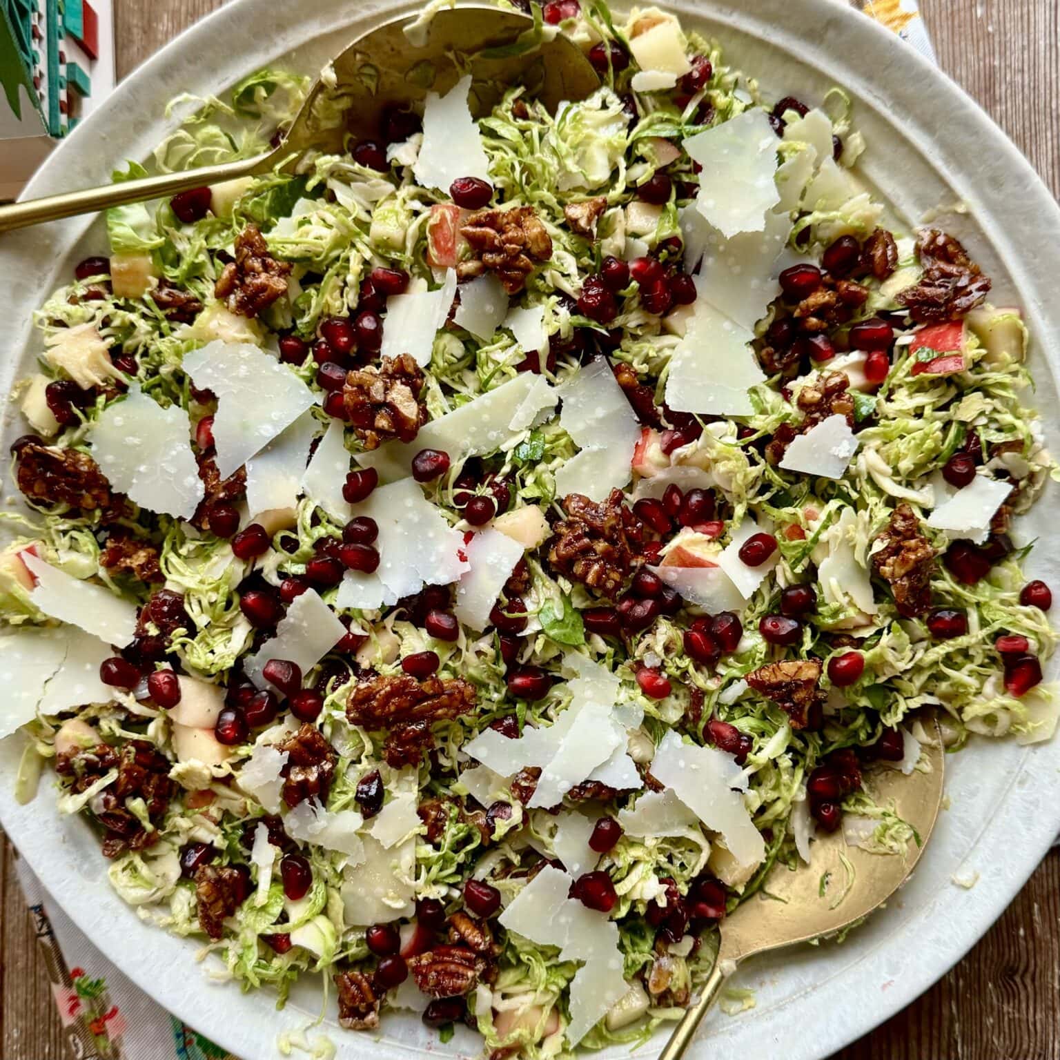Shaved Brussels Sprout Salad with Pomegranate and Candied Pecans ...