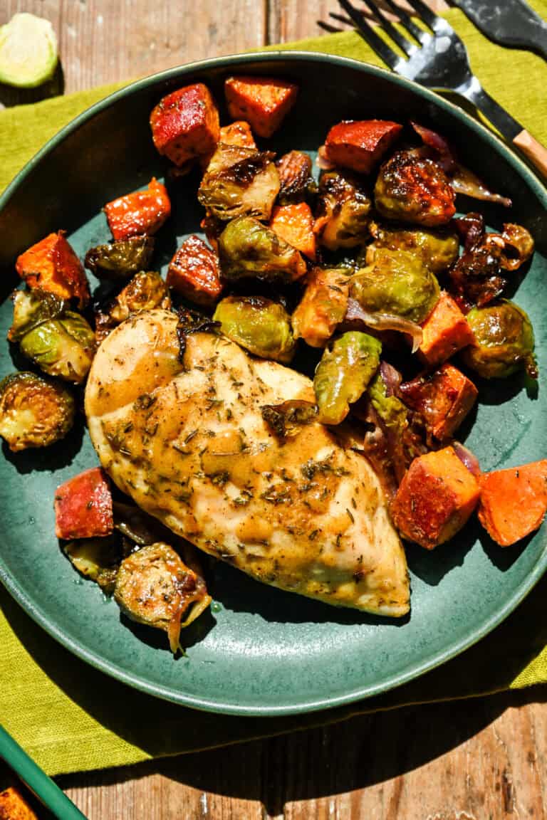 Maple Mustard Sheet Pan Chicken and Fall Vegetables - Crowded Kitchen