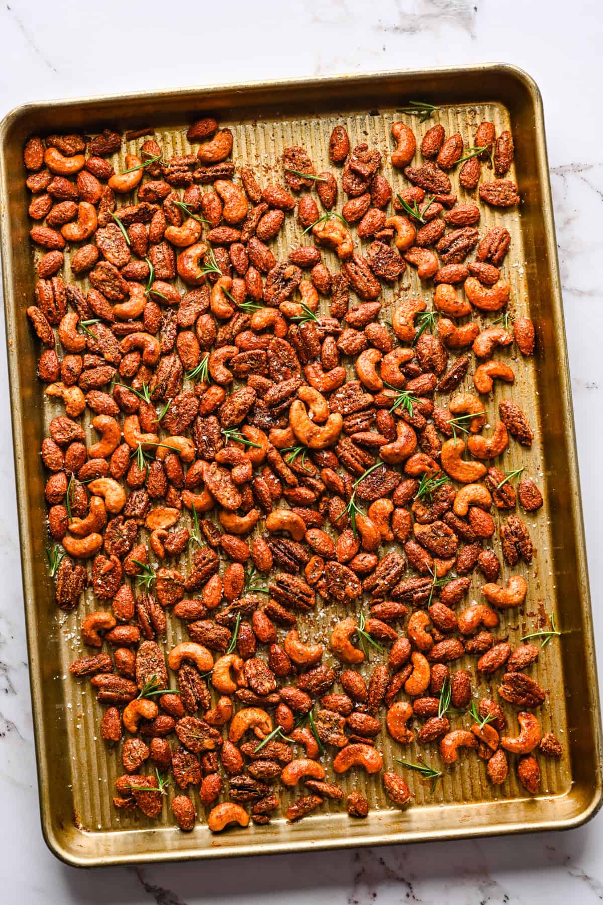 Sweet and Savory Roasted Nuts with Rosemary - Crowded Kitchen