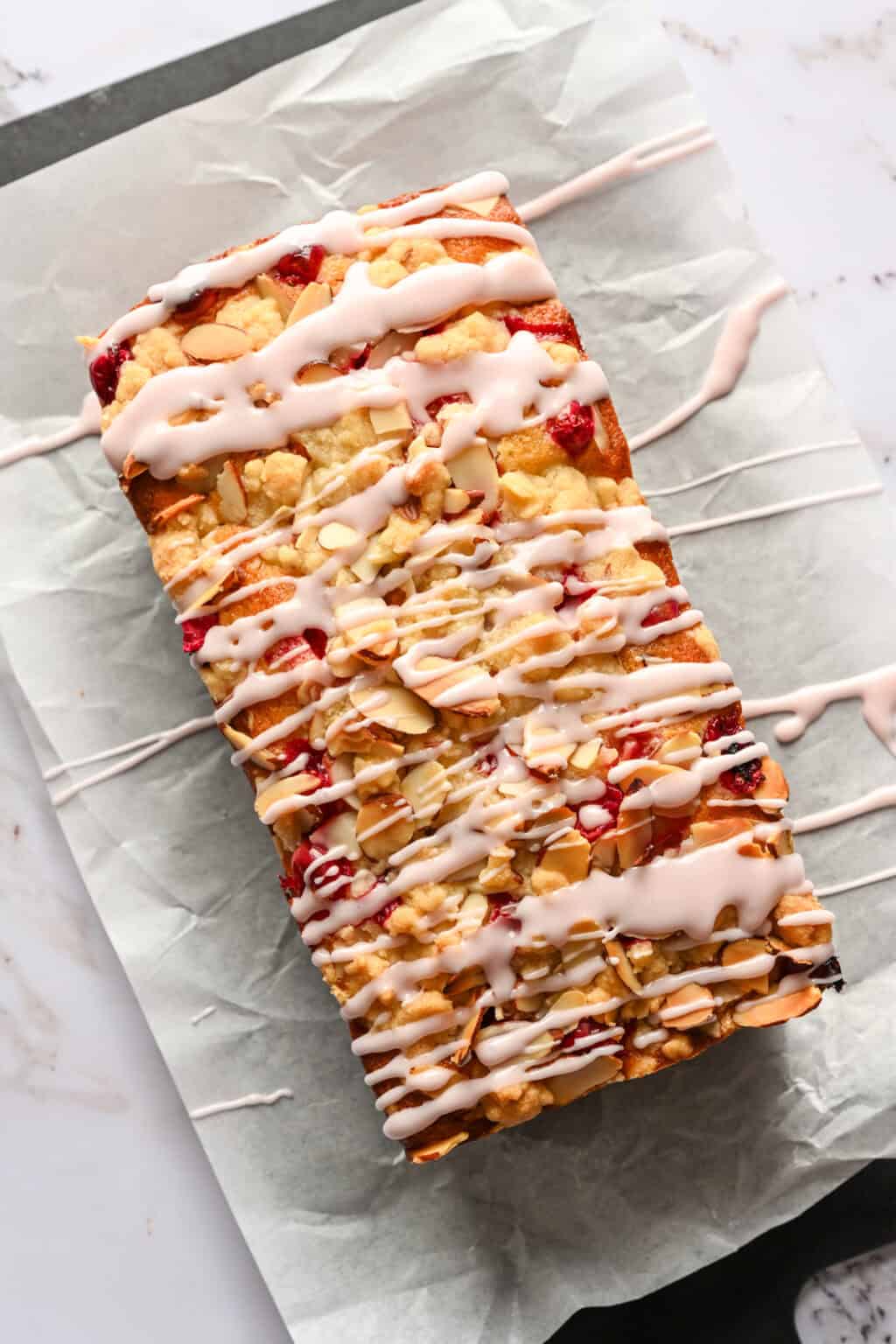 Easy Cranberry Bread with Almond Streusel - Crowded Kitchen