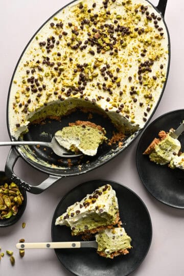 No Bake Pistachio Cannoli Pie - Crowded Kitchen