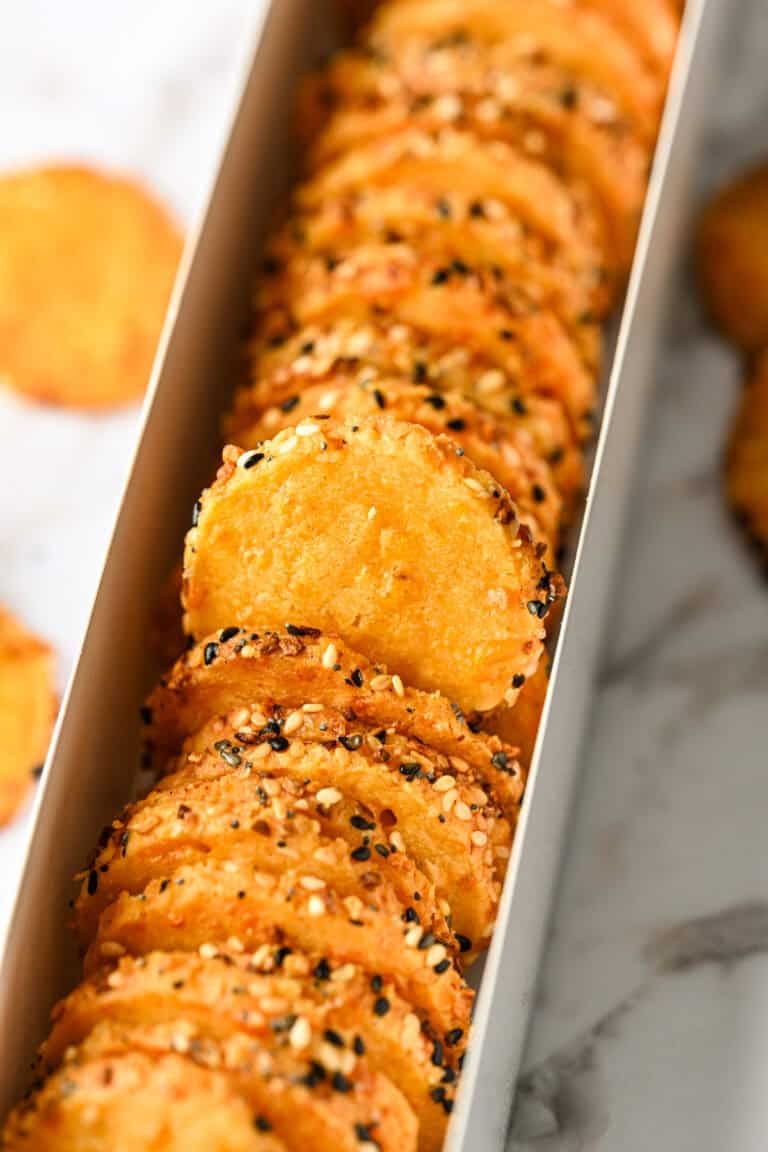 Slice and Bake Cheddar Cheese Coins - Crowded Kitchen