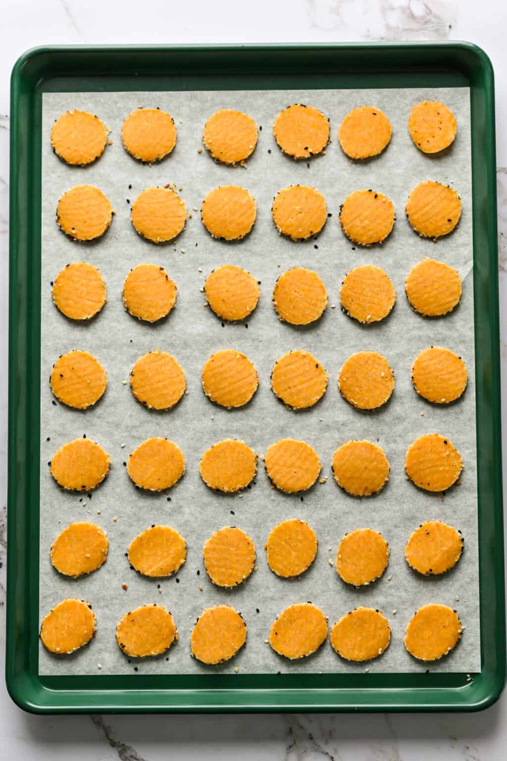 Slice and Bake Cheddar Cheese Coins - Crowded Kitchen