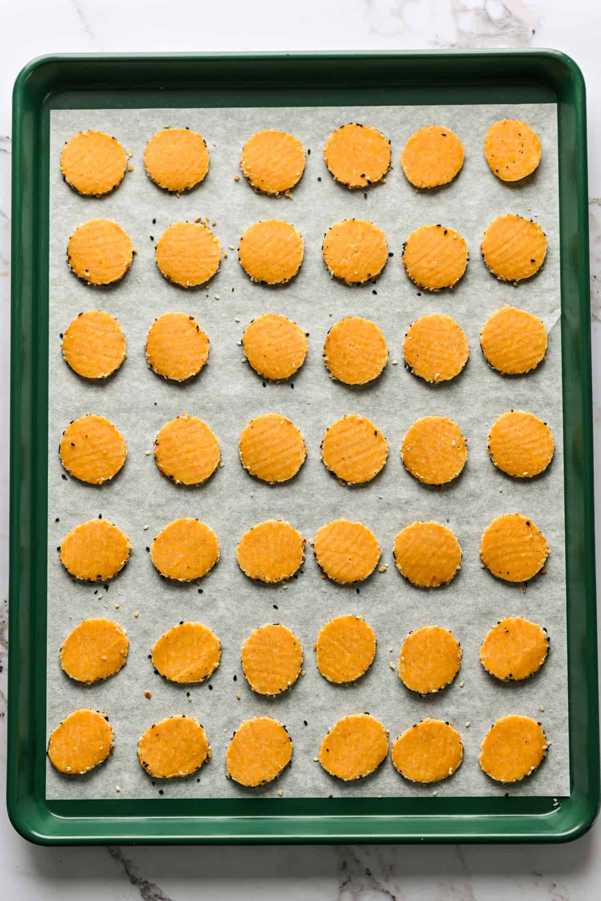 Slice and Bake Cheddar Cheese Coins - Crowded Kitchen