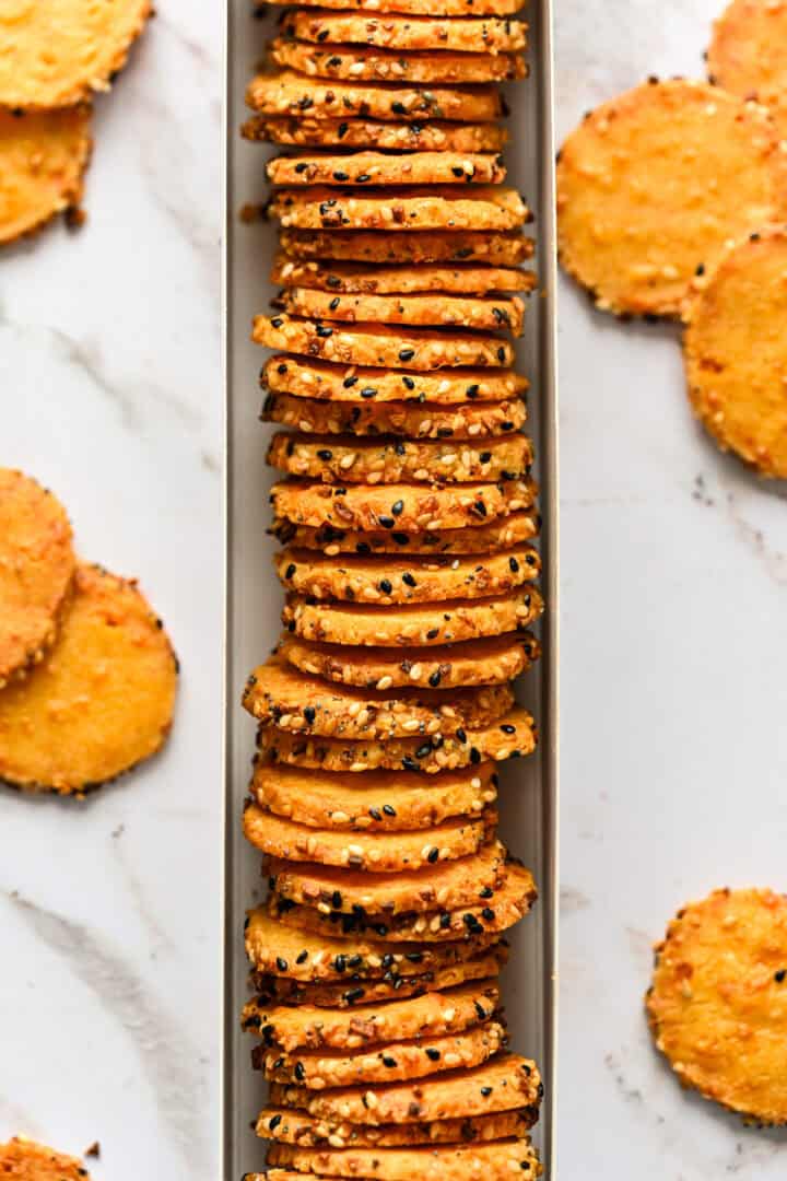 Slice and Bake Cheddar Cheese Coins - Crowded Kitchen