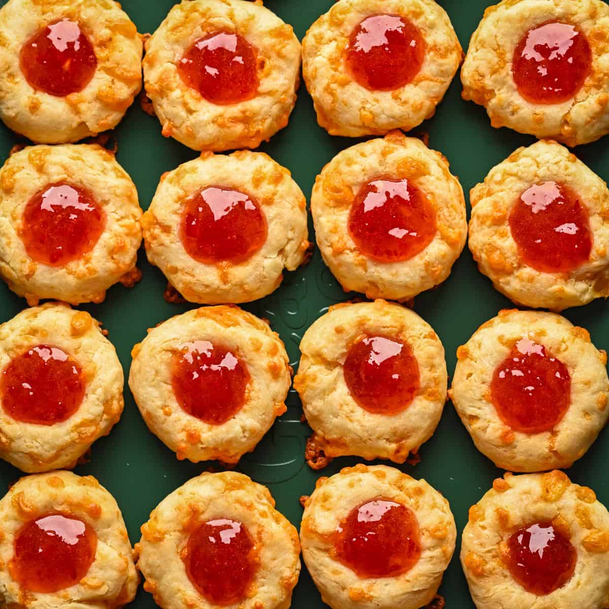 Cheesy Thumbprint Cookies with Red Pepper Jelly - Crowded Kitchen