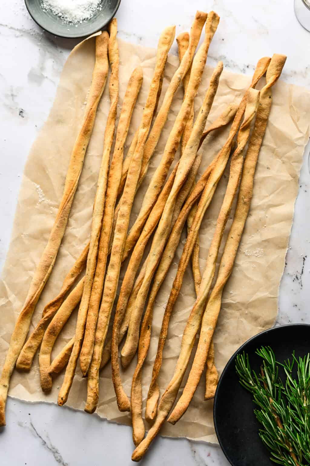 Rosemary and Thyme Grissini (Crunchy Italian Breadsticks) - Crowded Kitchen