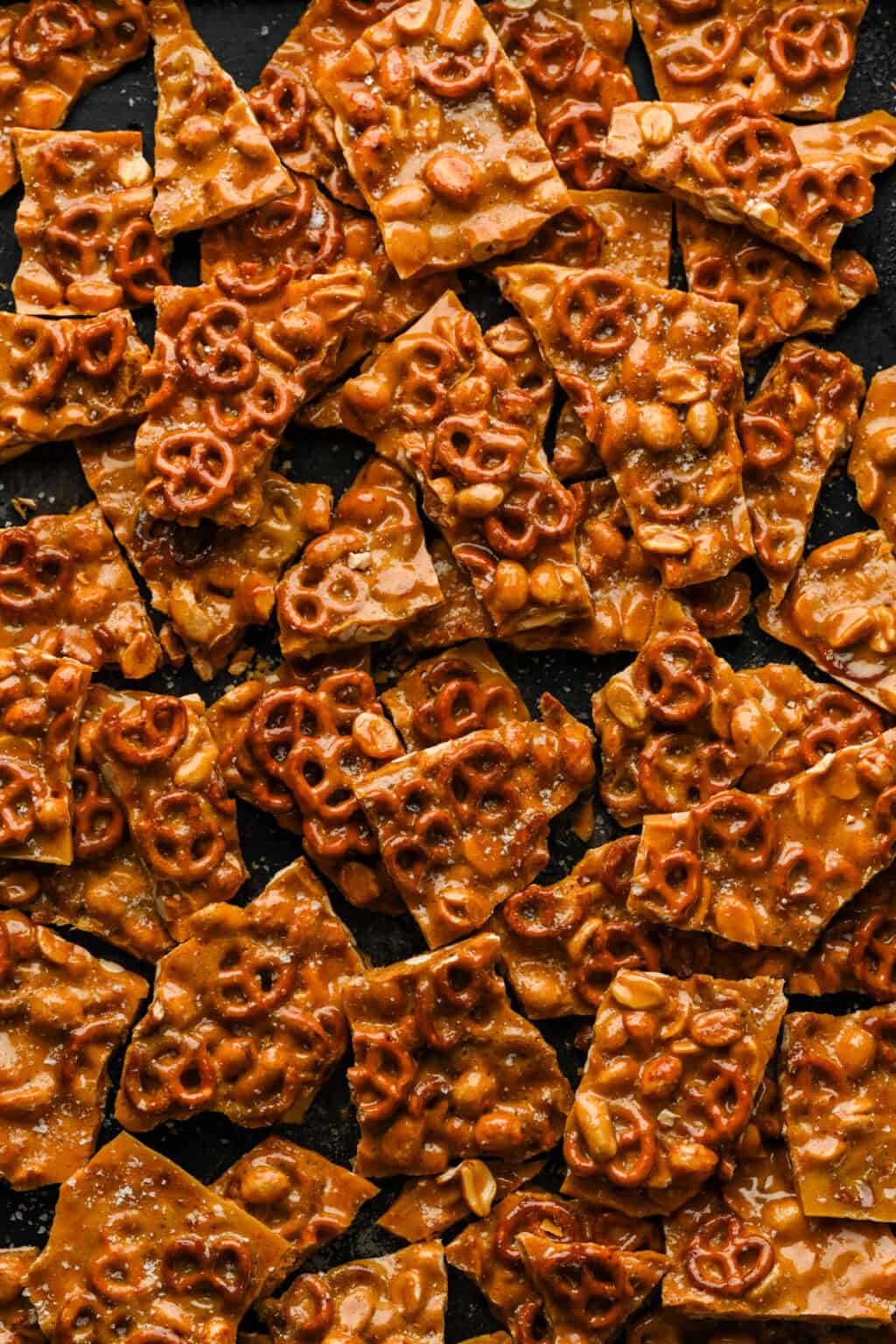 Pretzel Peanut Brittle (no corn syrup) - Crowded Kitchen